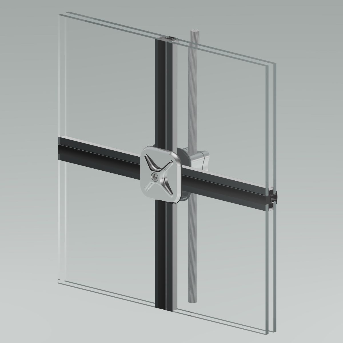 Single Vertical Cable System - Landmark Facade