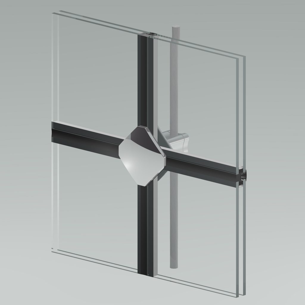 Single Vertical Cable System - Landmark Facade