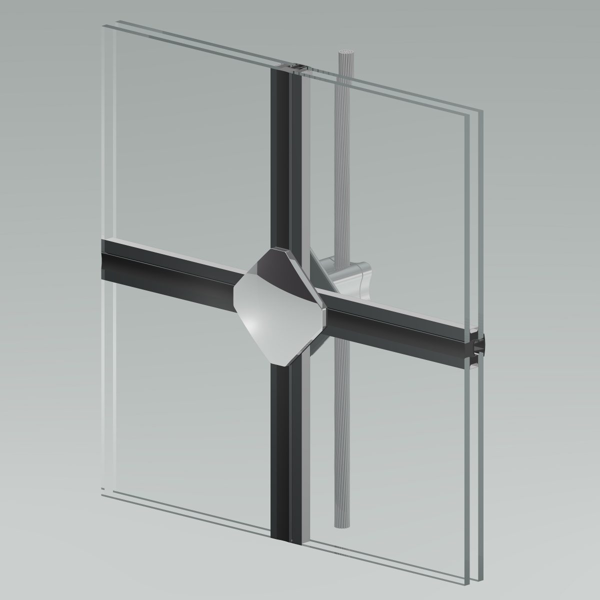 Single Vertical Cable System - Landmark Facade