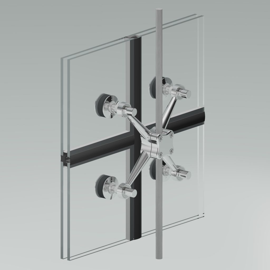 Single Vertical Cable System - Landmark Facade