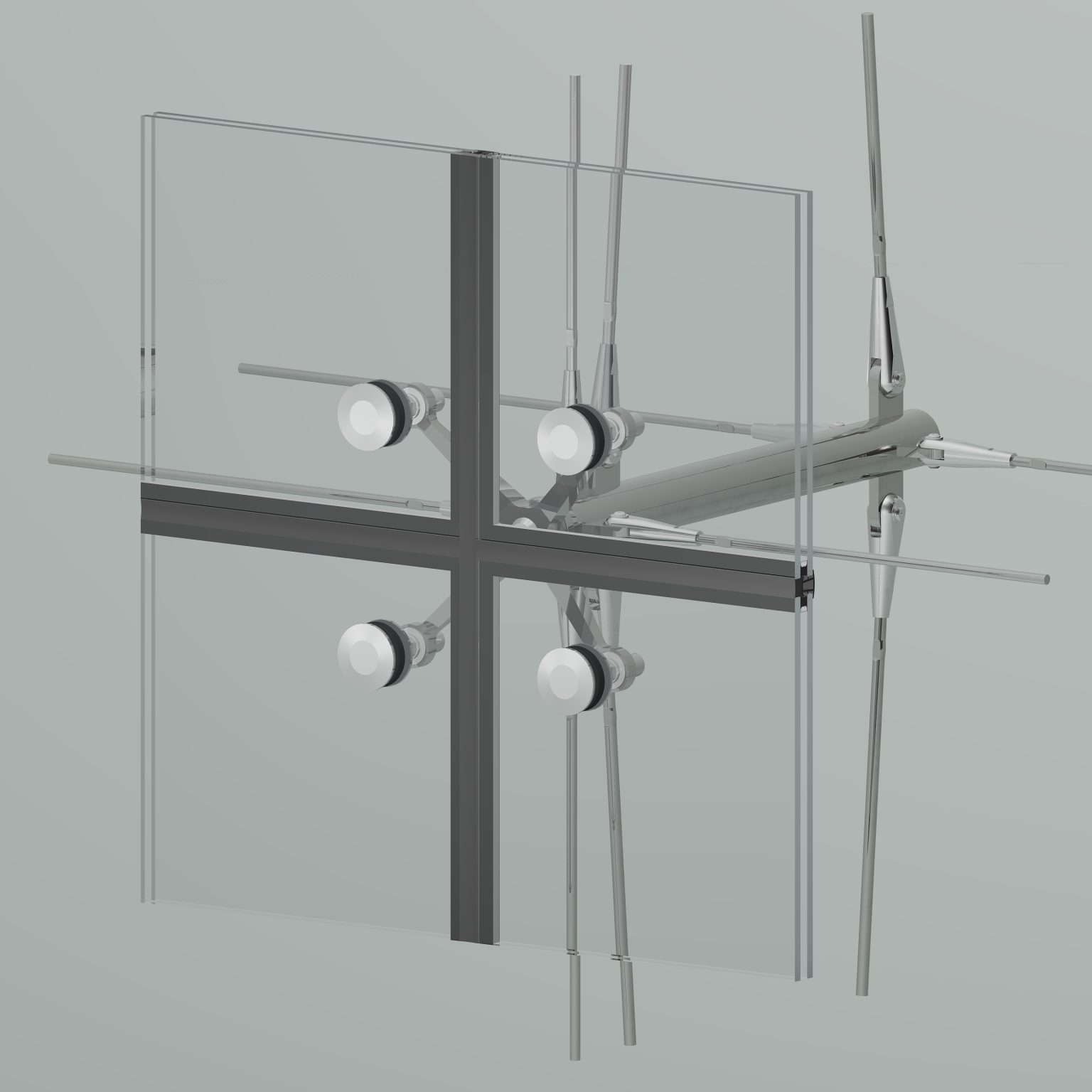 Tension Rod Truss System - Landmark Facade