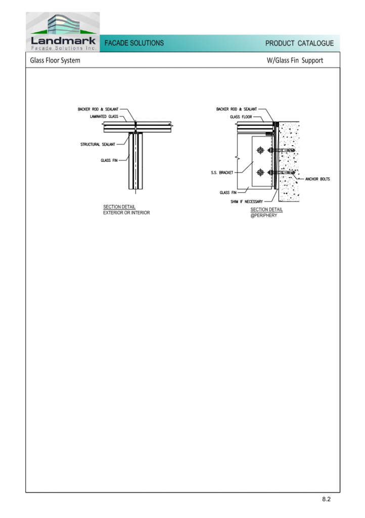 Glass Fin Support - Landmark Facade